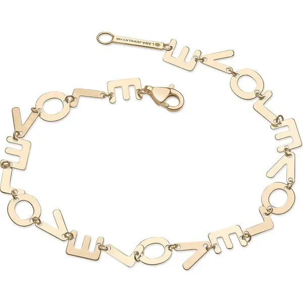 Lana Jewelry 14k Laser Love Chain Bracelet - Gold