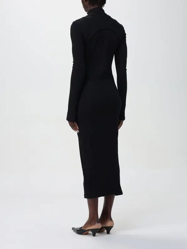 Off-White Ribbed Knit Midi Dress - White