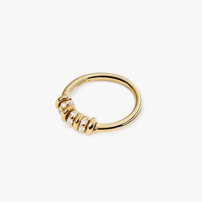 Shinola Rondelle Charm Diamond Ring - 14k Gold
