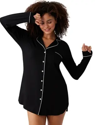 Wacoal Lease To Lounge Sleepshirt - Black
