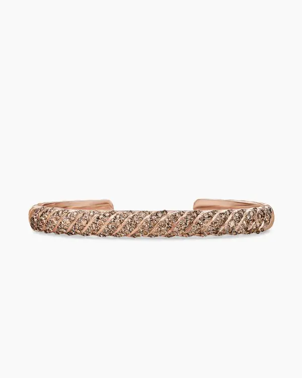 David Yurman Sculpted Cable Cuff Bracelet - Cognac Diamond