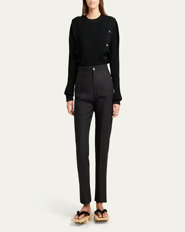 SETCHU Origami Skinny Wool Pants - Black