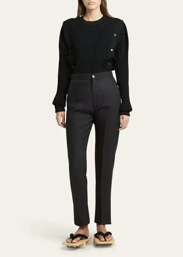 SETCHU Origami Skinny Wool Pants - Black