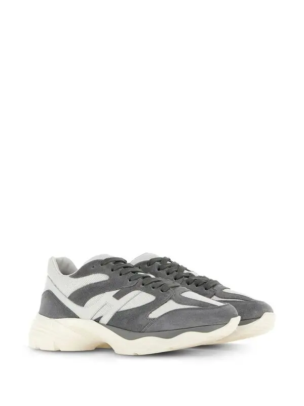 Hogan Panelled Suede Sneakers - Grey