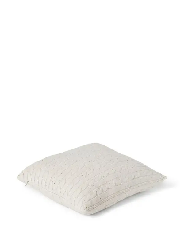 Brunello Cucinelli Cable-knit Sequin-embellished Cushion - Neutrals