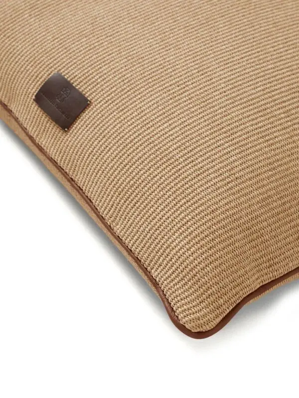 Brunello Cucinelli Logo-appliqué Interwoven-design Cushion