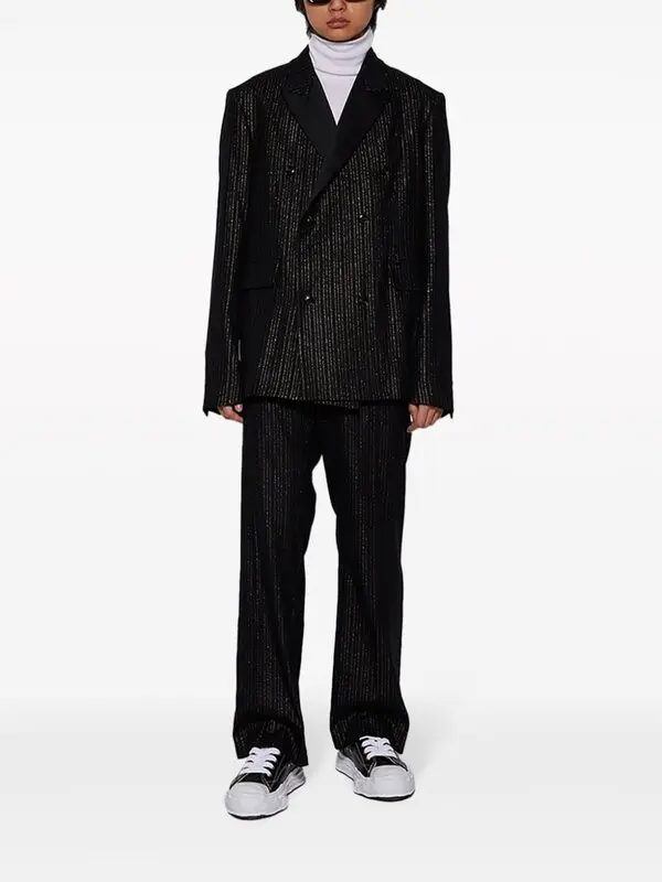Amiri Metallic-stripe Double-breasted Blazer