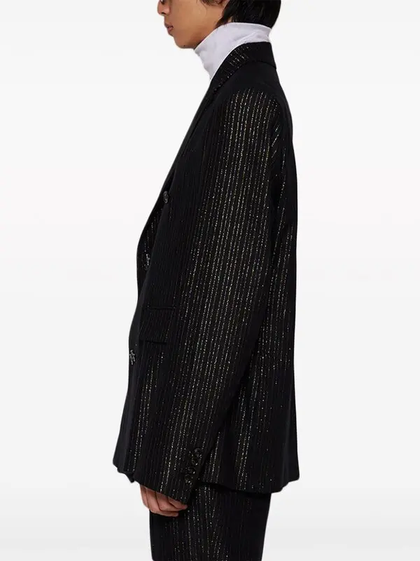 Amiri Metallic-stripe Double-breasted Blazer