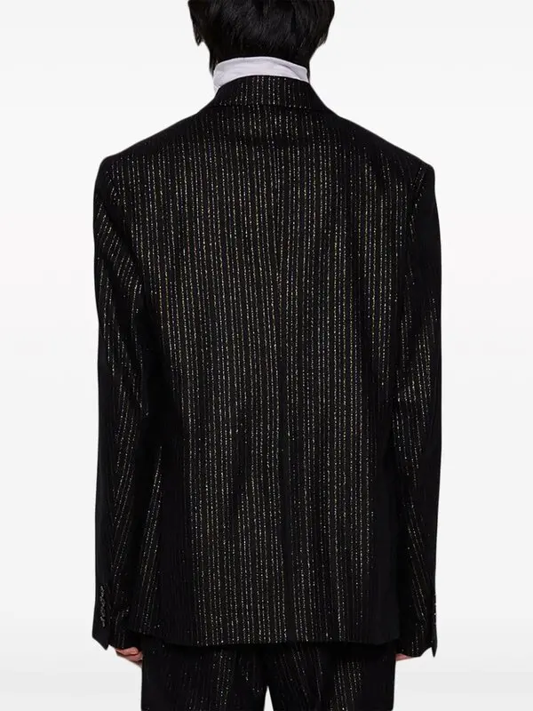 Amiri Metallic-stripe Double-breasted Blazer