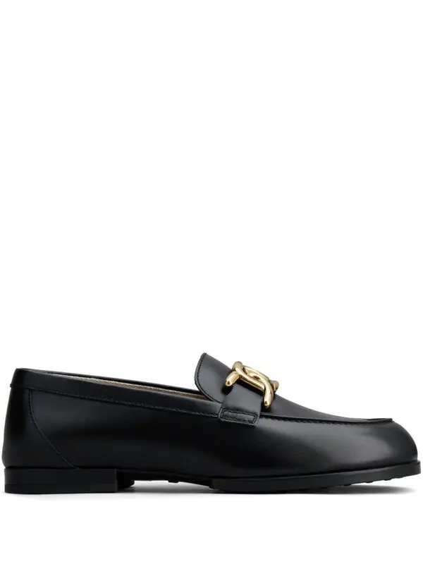 TOD'S Chain-embellished Leather Loafers