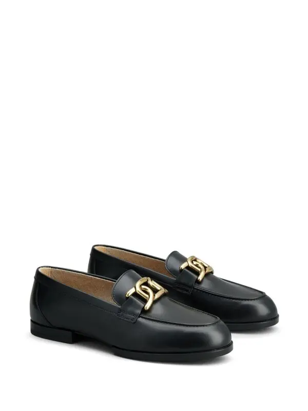 TOD'S Chain-embellished Leather Loafers