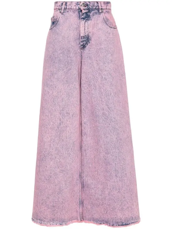 Marni Marble-effect Wide-leg Jeans