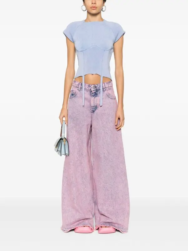 Marni Marble-effect Wide-leg Jeans