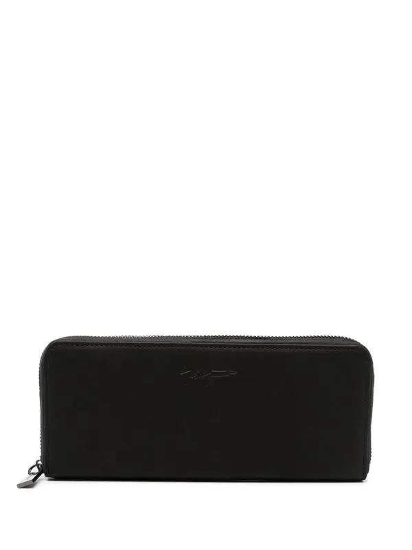 Yohji Yamamoto Logo-debossed Leather Wallet - Black