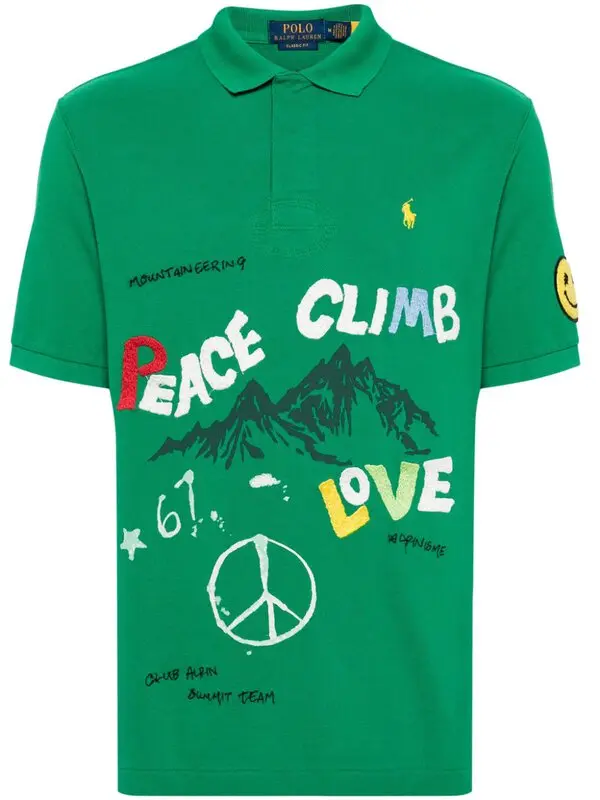 Polo Ralph Lauren Peace Climb Love Polo Shirt - Green