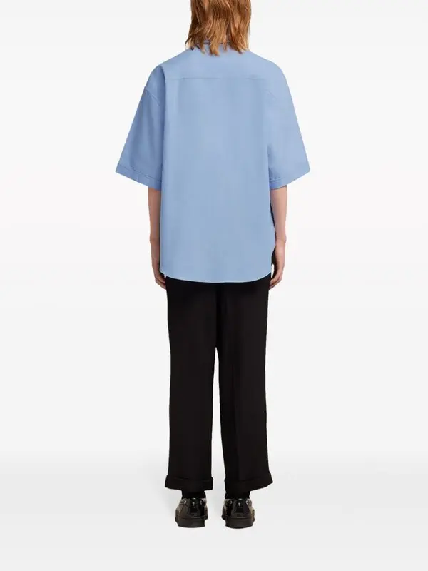 AMI Paris Logo-embroidered Cotton Shirt