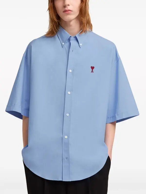 AMI Paris Logo-embroidered Cotton Shirt
