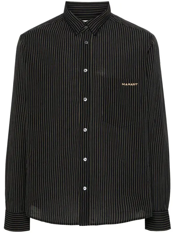 MARANT Jasolo Striped Cotton Shirt - Black