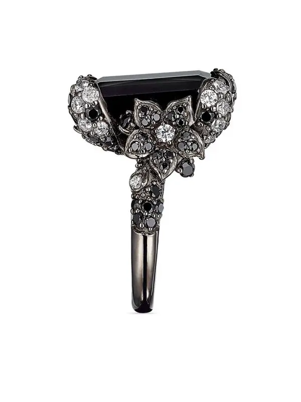 ANABELA CHAN 18kt White Gold Diamond Cocktail Ring - Black