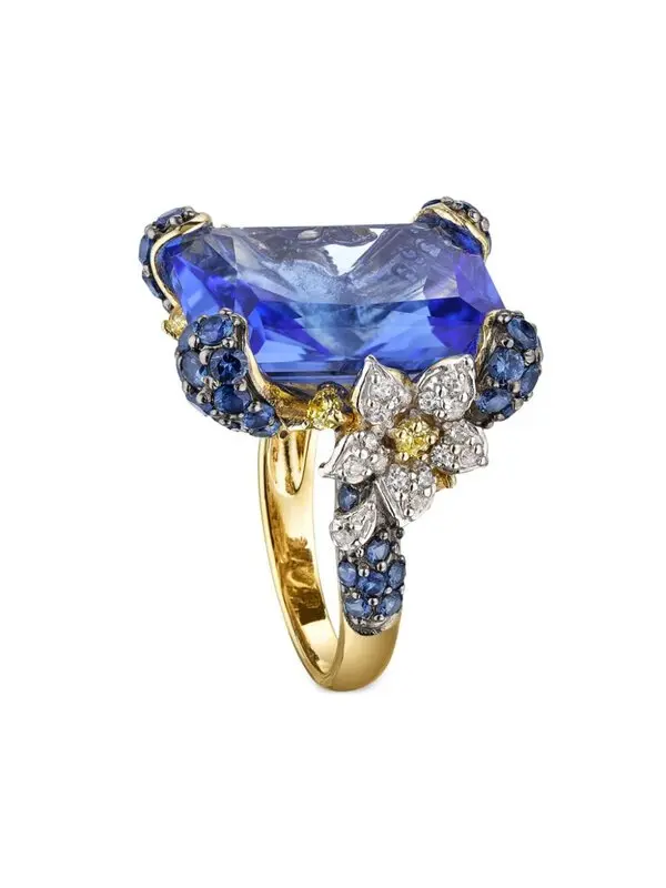 ANABELA CHAN 18kt Gold Vermeil Gemstone Ring - Blue