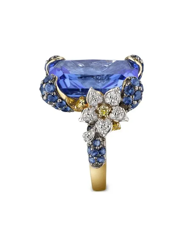 ANABELA CHAN 18kt Gold Vermeil Gemstone Ring - Blue