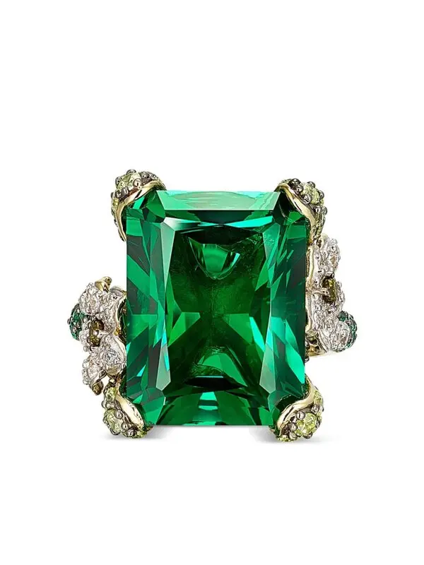 ANABELA CHAN 18kt Gold Vermeil Cinderella Gemstone Ring - Green