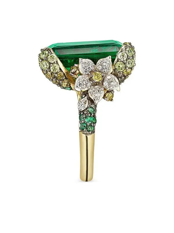 ANABELA CHAN 18kt Gold Vermeil Cinderella Gemstone Ring - Green