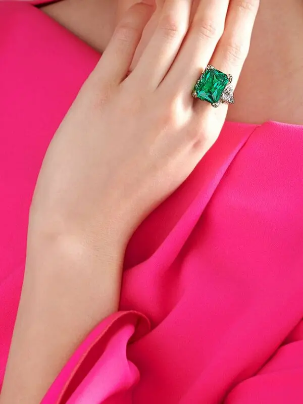 ANABELA CHAN 18kt Gold Vermeil Cinderella Gemstone Ring - Green