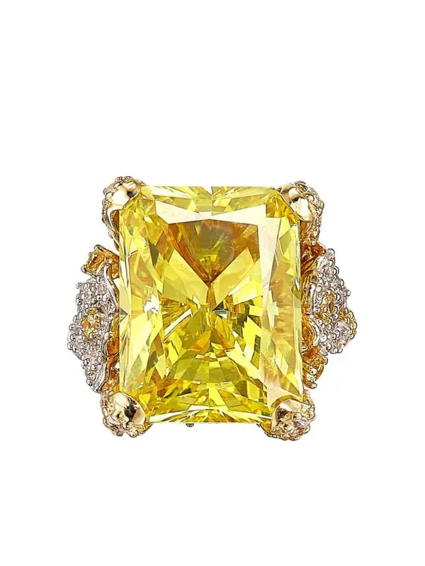 ANABELA CHAN 18kt Gold Vermeil Lemon Quartz Cocktail Ring - Yellow
