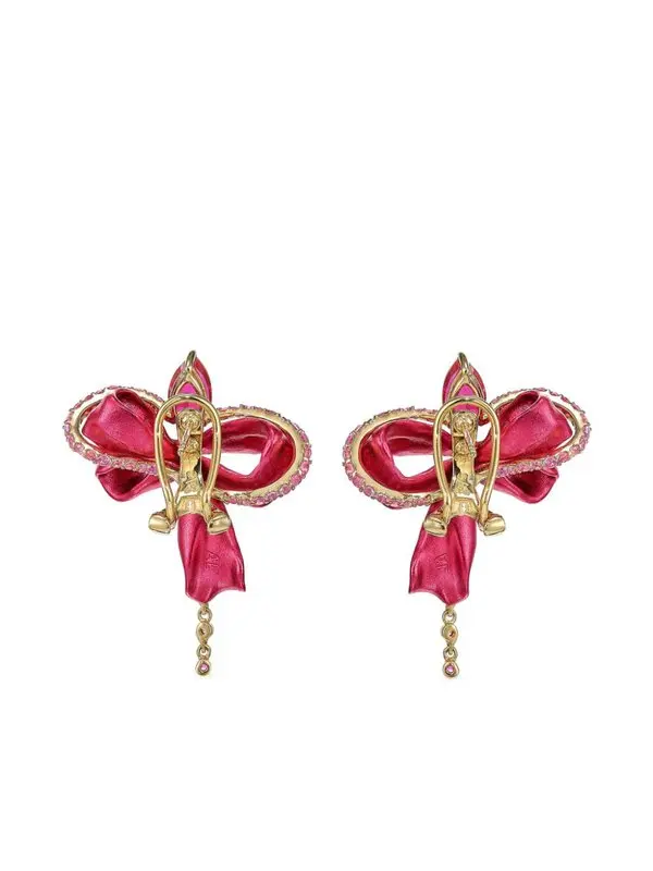 ANABELA CHAN 18kt Yellow Gold Vermeil Cupid's Bow Ruby And Sapphire Earrings - Red