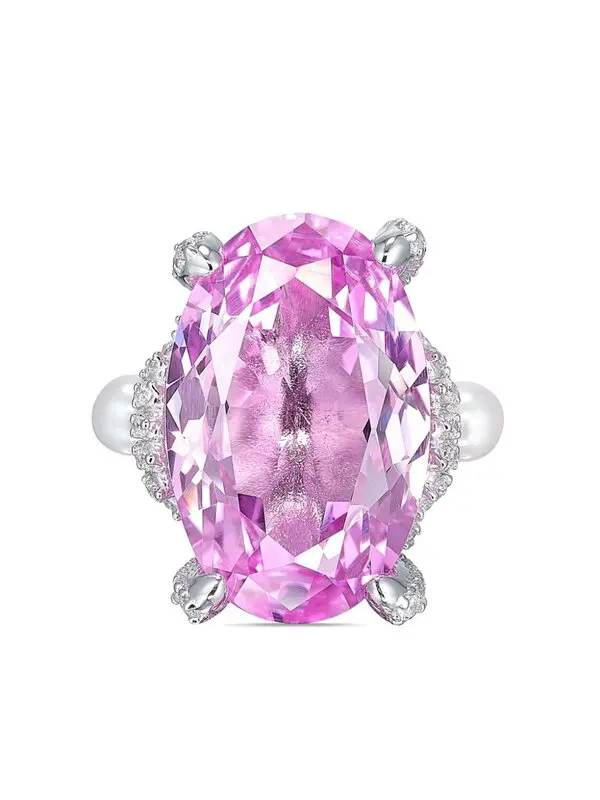 ANABELA CHAN 18kt White Gold Sapphire Cocktail Ring - Pink