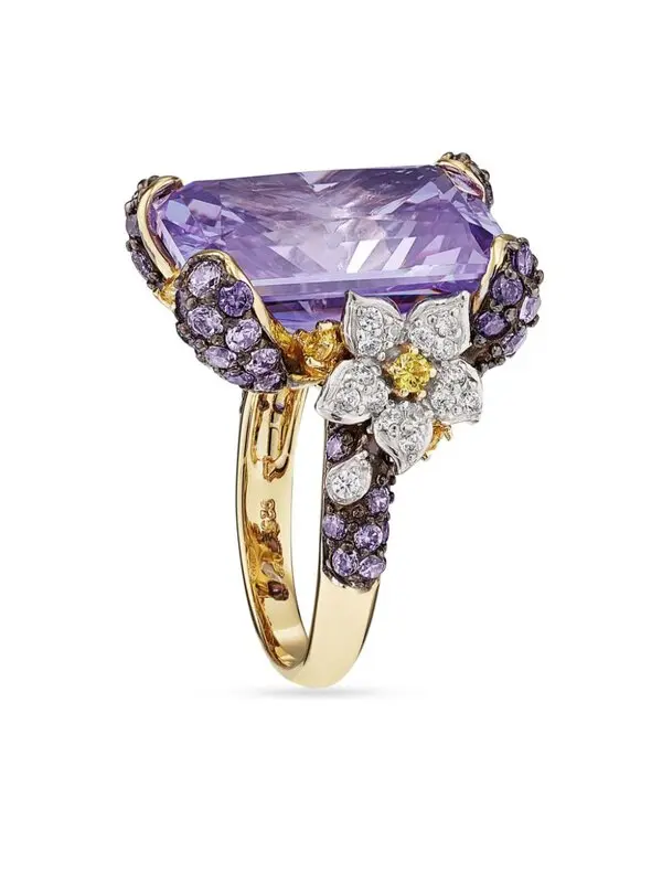 ANABELA CHAN 18kt Yellow Gold Vermeil Gemstone Ring - Purple