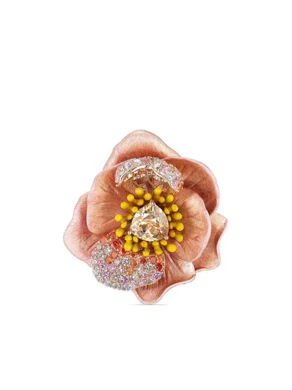 ANABELA CHAN 18kt Yellow Gold Vermeil Bloom Sapphire And Diamond Earrings - Pink