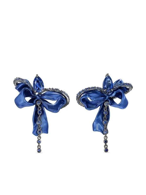 ANABELA CHAN 18kt Gold Cupid's Bow Sapphire Drop Earrings - Blue