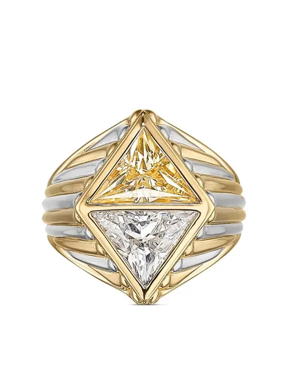 ANABELA CHAN 18kt Gold Diamond Signet Ring - Silver