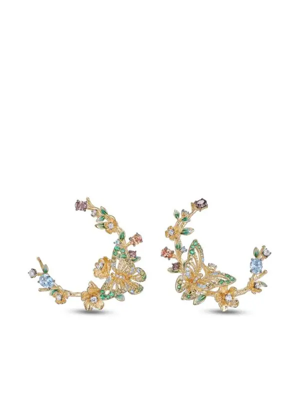 ANABELA CHAN 18kt Yellow Orchard Garland Gemstones Earrings - Gold