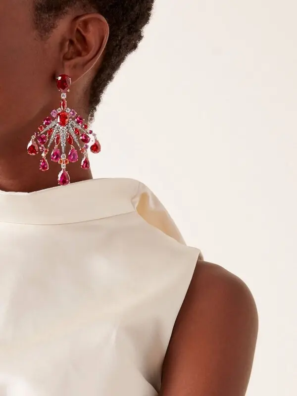 ANABELA CHAN 18kt Yellow Gold Vermeil Starburst Multi-stone Drop Earrings
