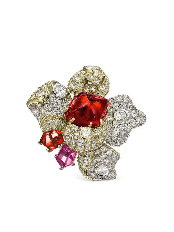 ANABELA CHAN 18kt Gold Vermeil Ruby Blossom Ring