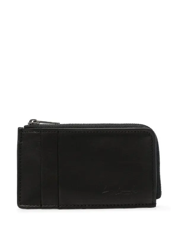 Yohji Yamamoto Logo-debossed Leather Wallet - Black