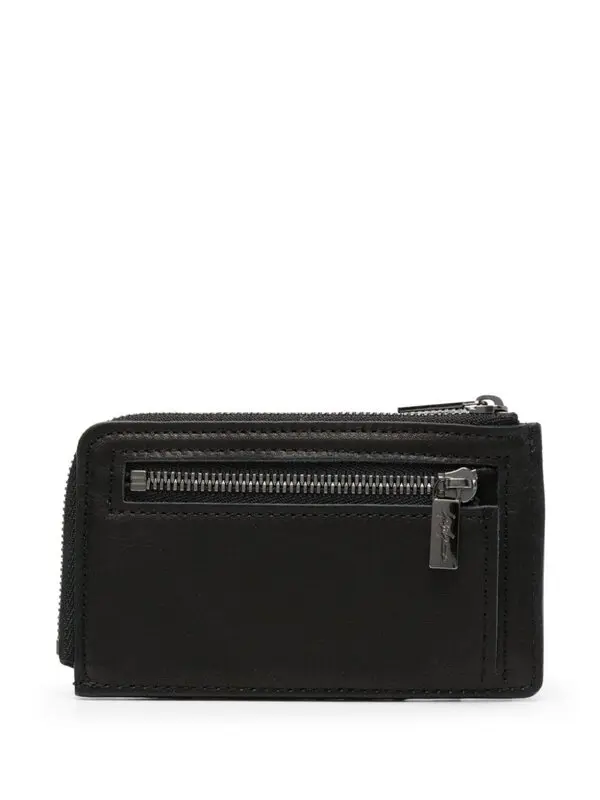 Yohji Yamamoto Logo-debossed Leather Wallet - Black