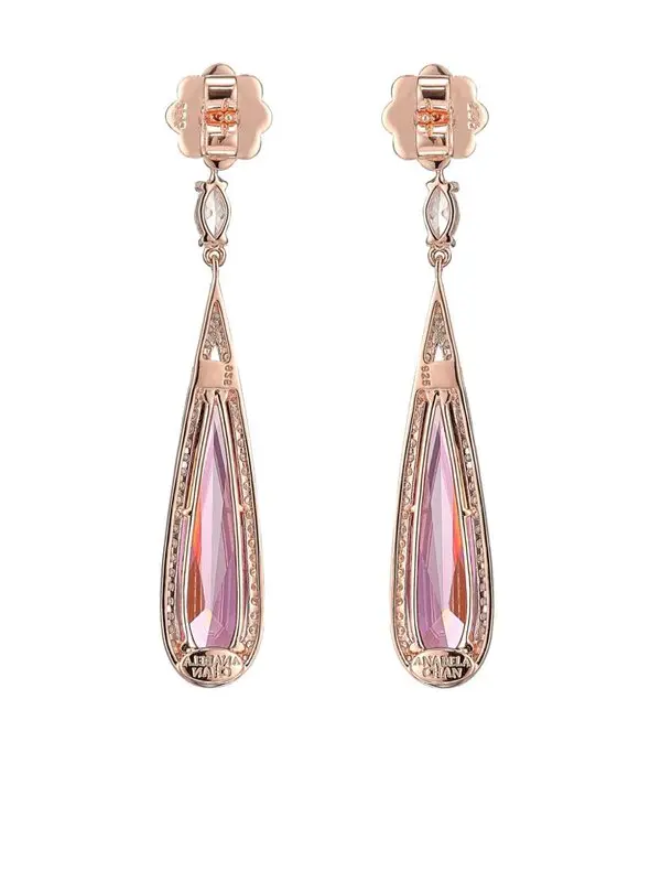 ANABELA CHAN 18kt Rose Gold Vermeil Shard Tourmaline And Diamond Drop Earrings