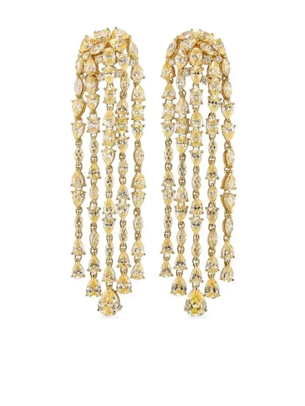 ANABELA CHAN 18kt Yellow Vermeil Cascade Diamond Earrings - Gold