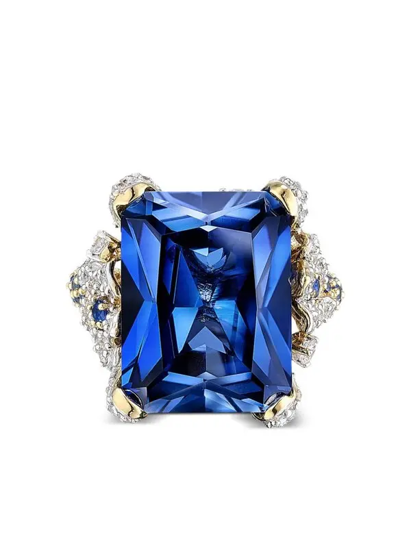 ANABELA CHAN 18kt Gold Vermeil Kashmir Sapphire And Diamond Ring - Blue
