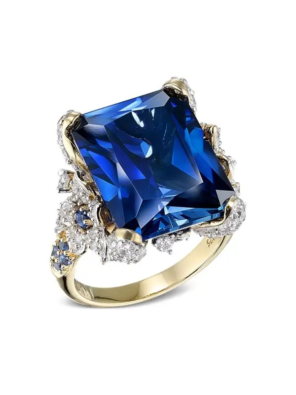 ANABELA CHAN 18kt Gold Vermeil Kashmir Sapphire And Diamond Ring - Blue