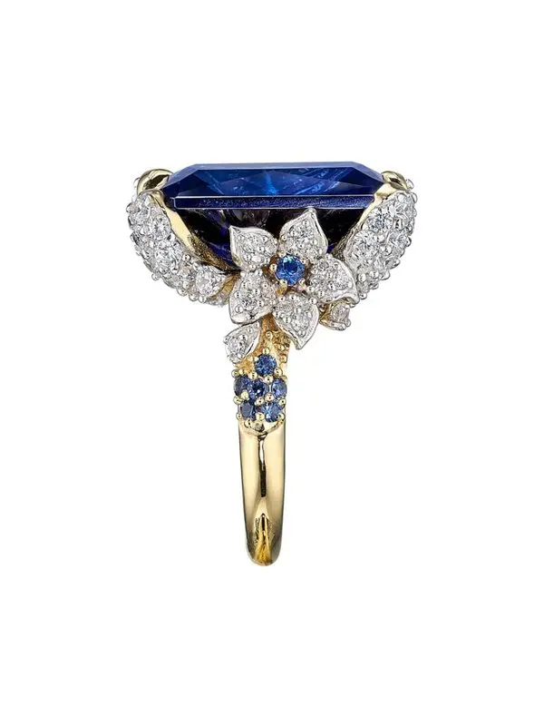 ANABELA CHAN 18kt Gold Vermeil Kashmir Sapphire And Diamond Ring - Blue