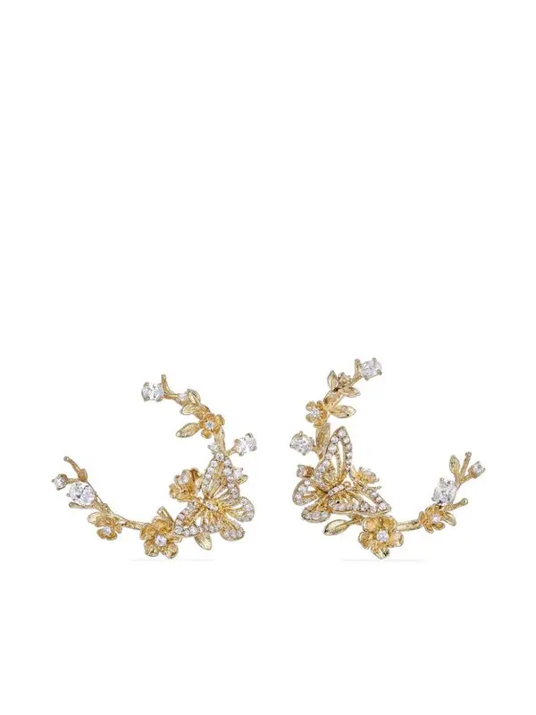 ANABELA CHAN 18kt Vermeil Diamond Floral Earrings - Gold
