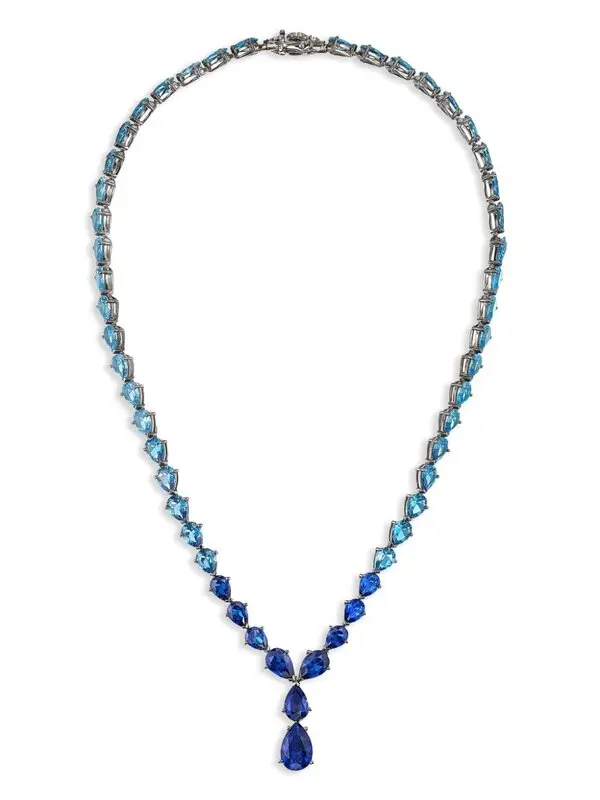 ANABELA CHAN 18kt Black Gold Nova Multi-stone Necklace - Blue