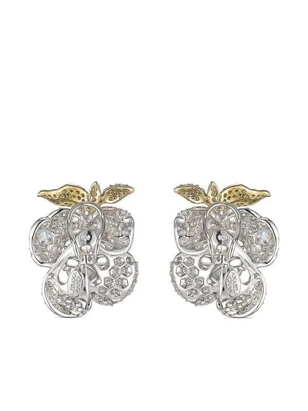 ANABELA CHAN 18kt Gold Diamond Blossom Earrings - Silver