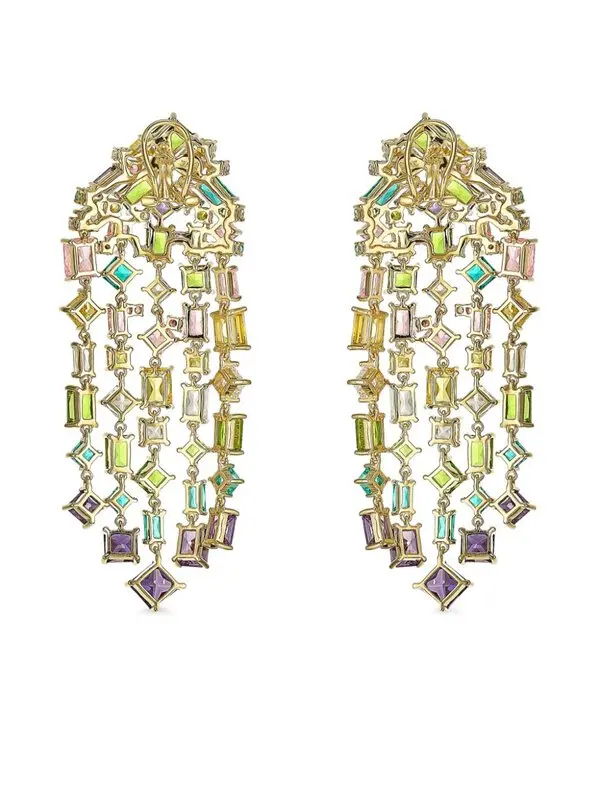 ANABELA CHAN 18kt Gold Vermeil Multi-stone Cascade Earrings - Blue