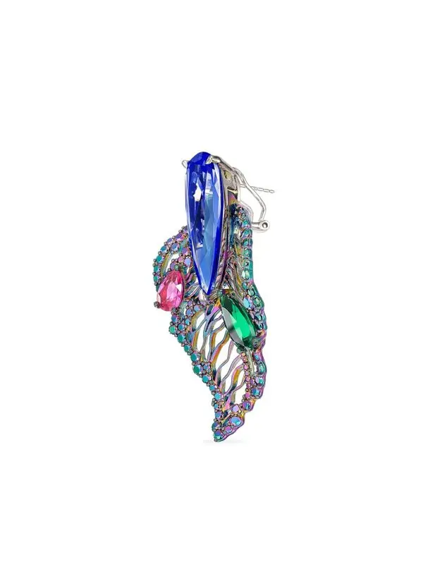 ANABELA CHAN 18kt White Gold Vermeil Rainbow Titan Multi-stone Earrings - Blue